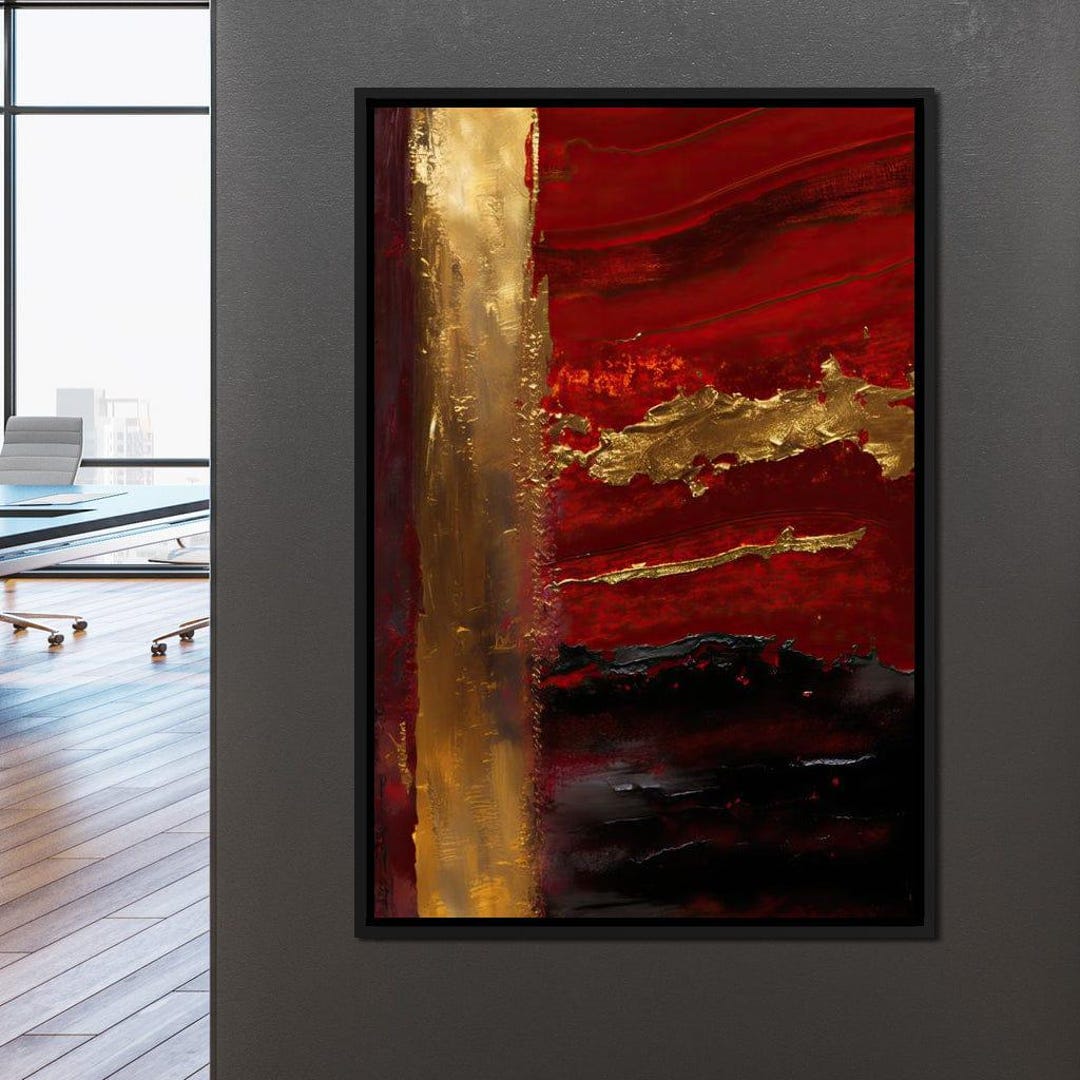 The Lush Layers Collection: Dark Red & Gold 04 Wall Art | Modern Home ...