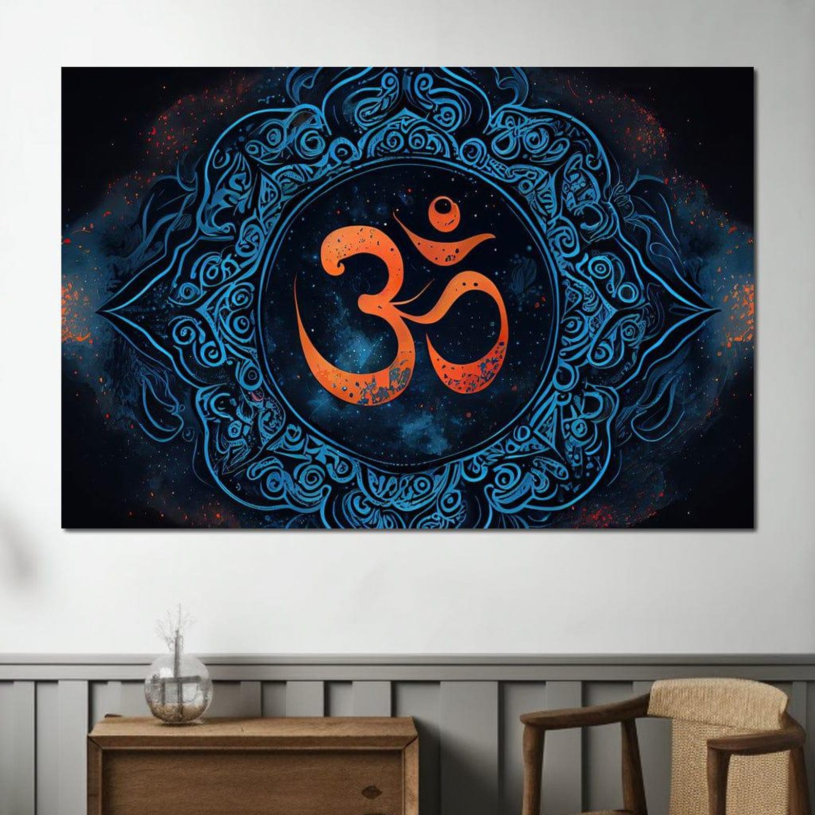 Om Mantra: Spiritual Wall Art | Meditation Home Decor | Hindu Art Print ...