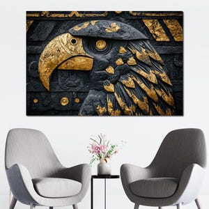 Aztec Gold Raven Mystique: Mystical Bird Home Decor Aztec Raven Wall ...