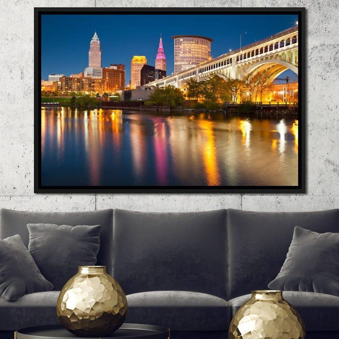 Cleveland Skyline: Multicolor Cityscape Wall Art | Vibrant Urban Night ...