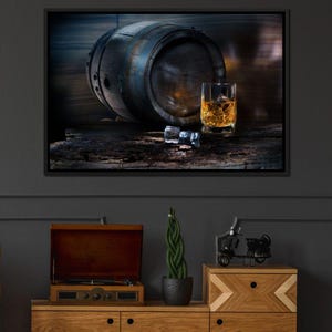 Keg of Whiskey: Rustic Barrel Art | Home Bar Decor | Man Cave Wall Art ...