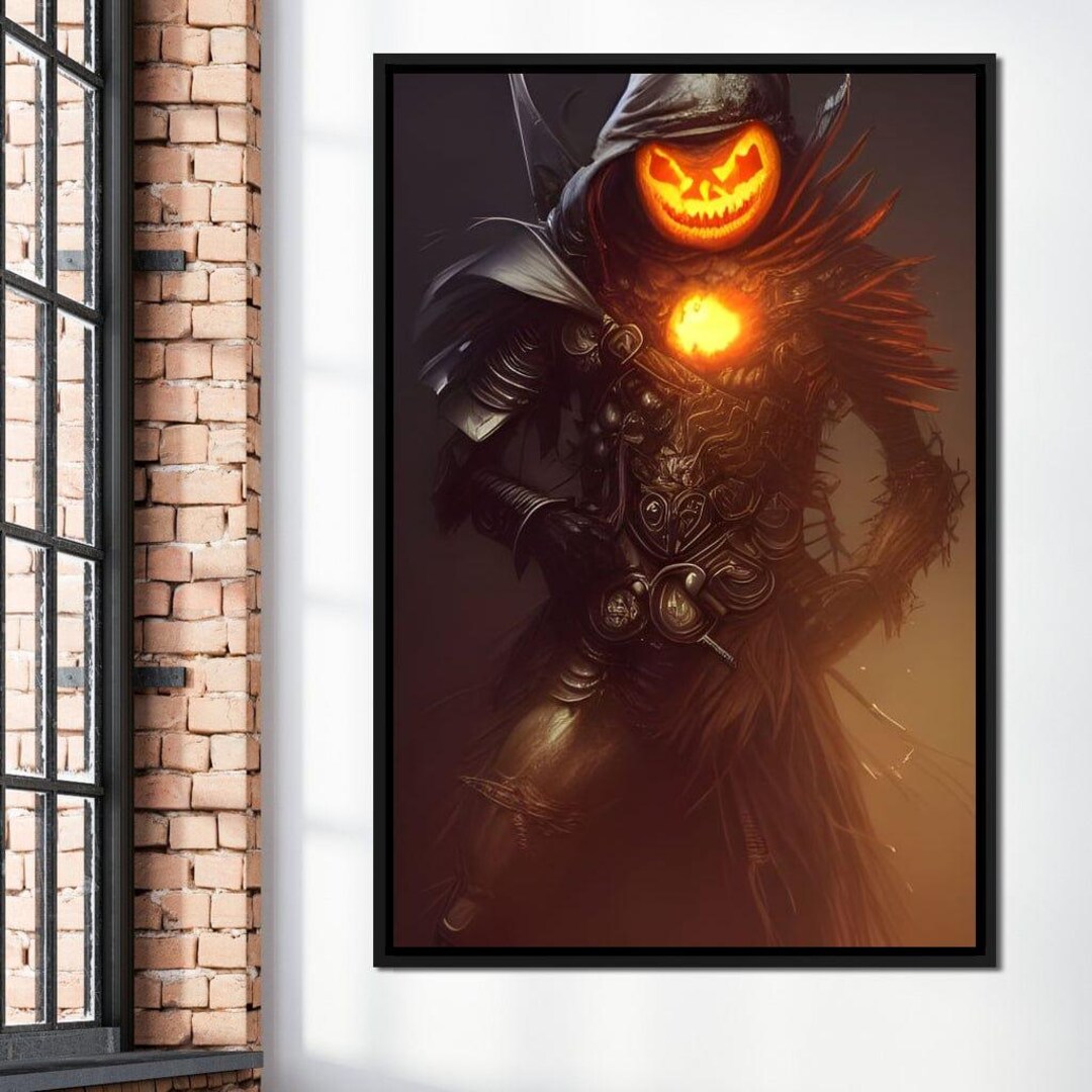 Halloween Headless Knight: Spooky Art Gothic Wall Decor Dark Fantasy ...