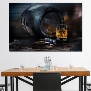 Keg of Whiskey: Rustic Barrel Art | Home Bar Decor | Man Cave Wall Art ...