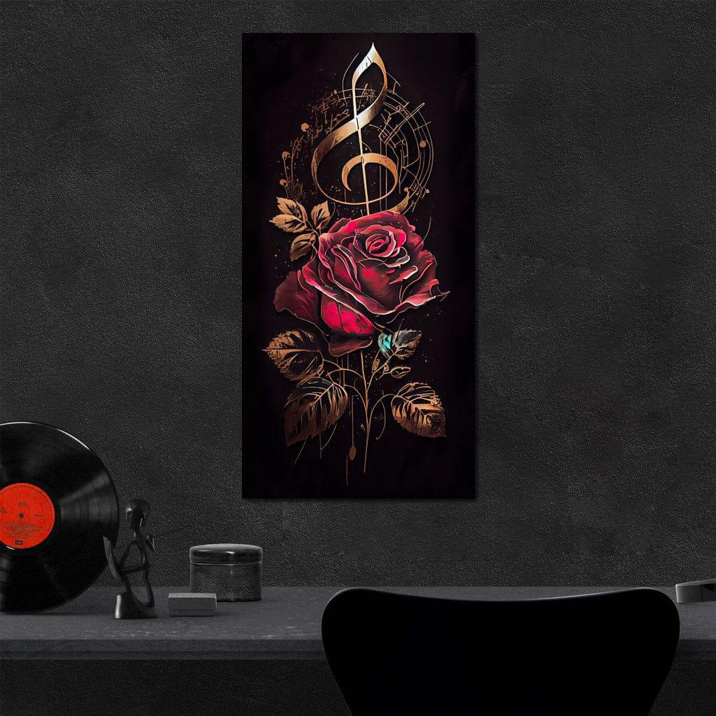 Red Rose & Musical Notes: Romantic Rose Artwork | Music Wall Art ...