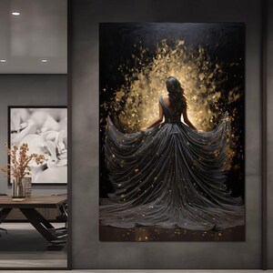 Ethereal Flight in Sparkling Gown: Elegant Decor | Fashion Print ...