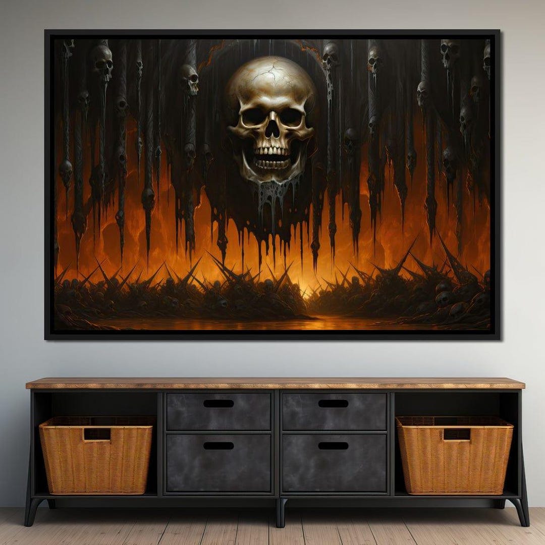 Undead Dark Forest Raven Blackwood: Skull Art, Gothic Decor, Horror ...