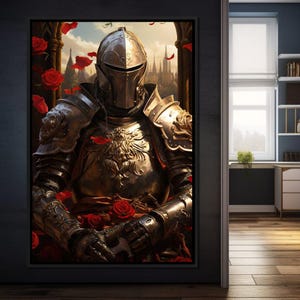 Rose Knights Golden Templar Armor: Knight in Golden Armor & Red Rose ...