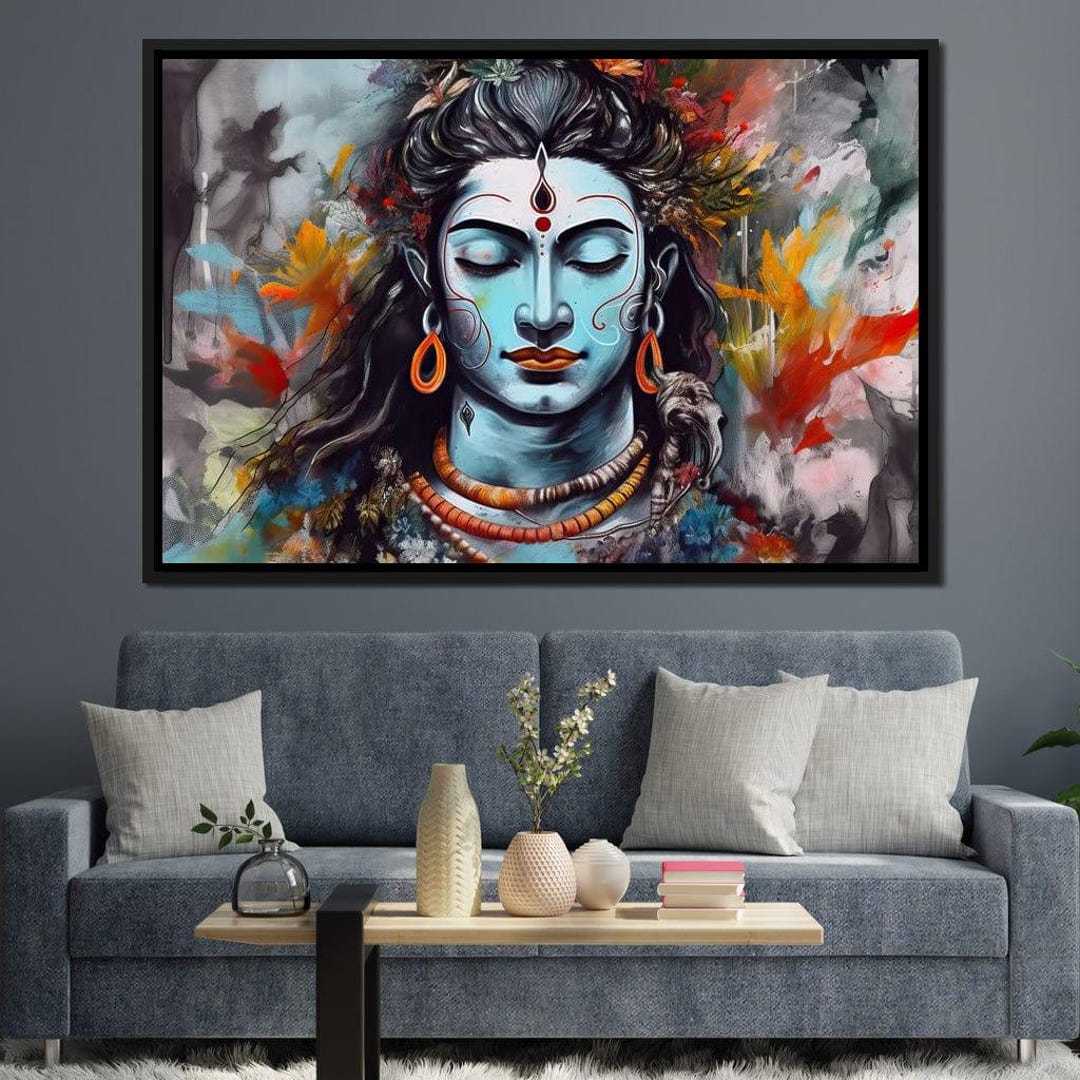 Blissful Shiva: Serene Hindu Deity Art | Spiritual Home Decor | Sacred ...