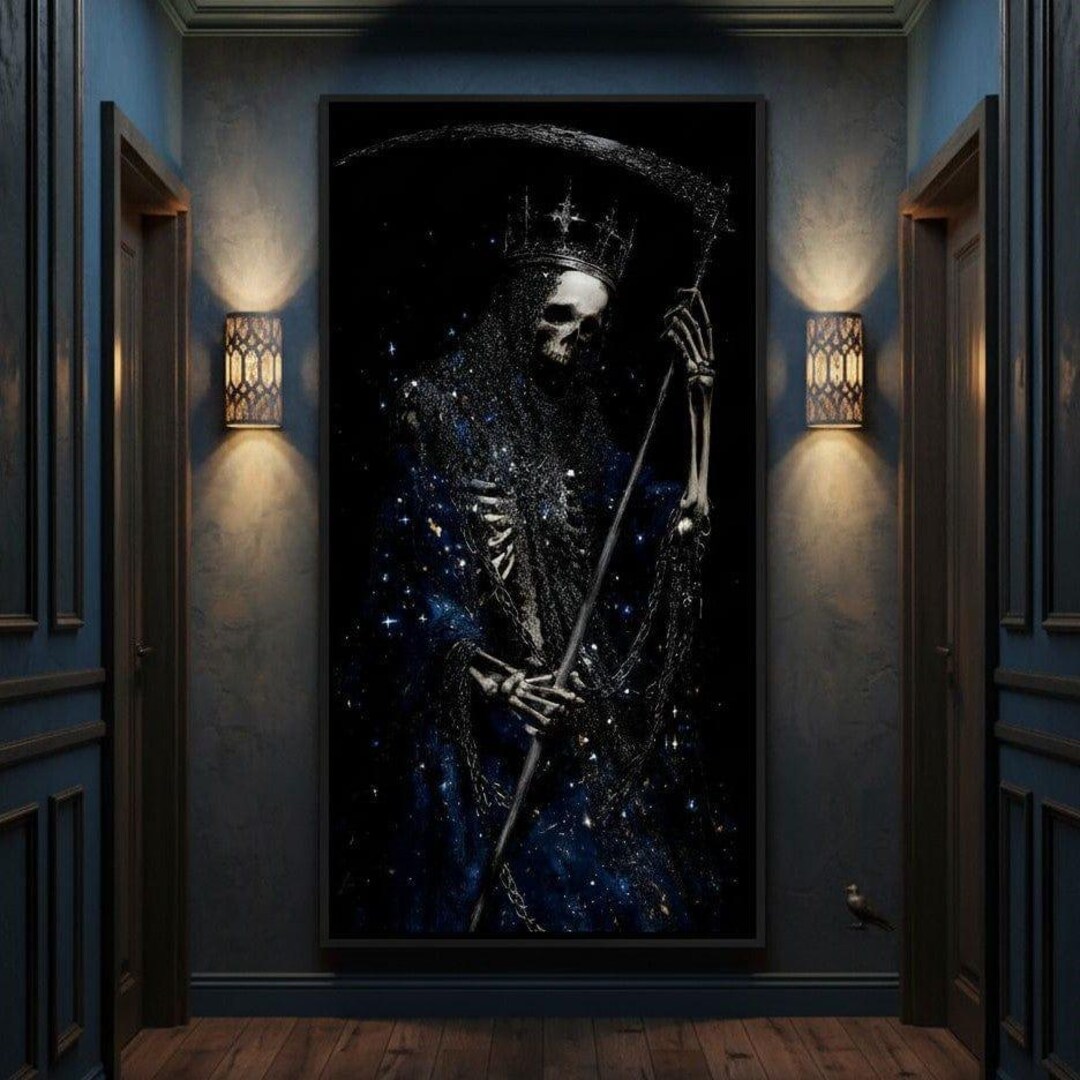 Celestial Reaper Star King: Gothic Skeleton Home Decor | Dark Fantasy ...
