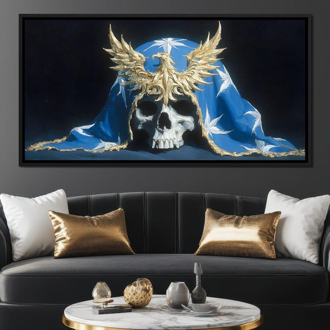 Gilded Phoenix Star Skull: Gothic Home Decor | Dark Fantasy Art ...