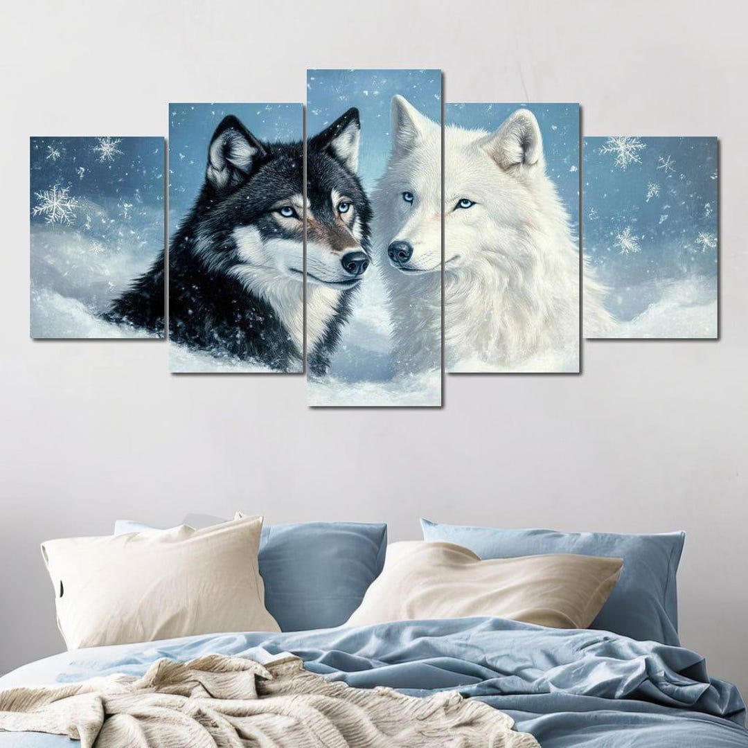 Eternal Snowbound Wolves: Wolf Wall Art | Winter Decor | Arctic Scene ...