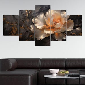 Ethereal Bloom in Twilight: Elegant Wall Decor | Floral Art | Nature ...