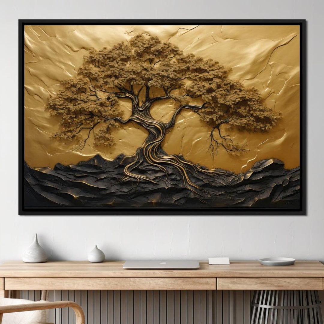 Golden Tree of Life: Gold Wall Art | Nature Home Decor | Spiritual ...