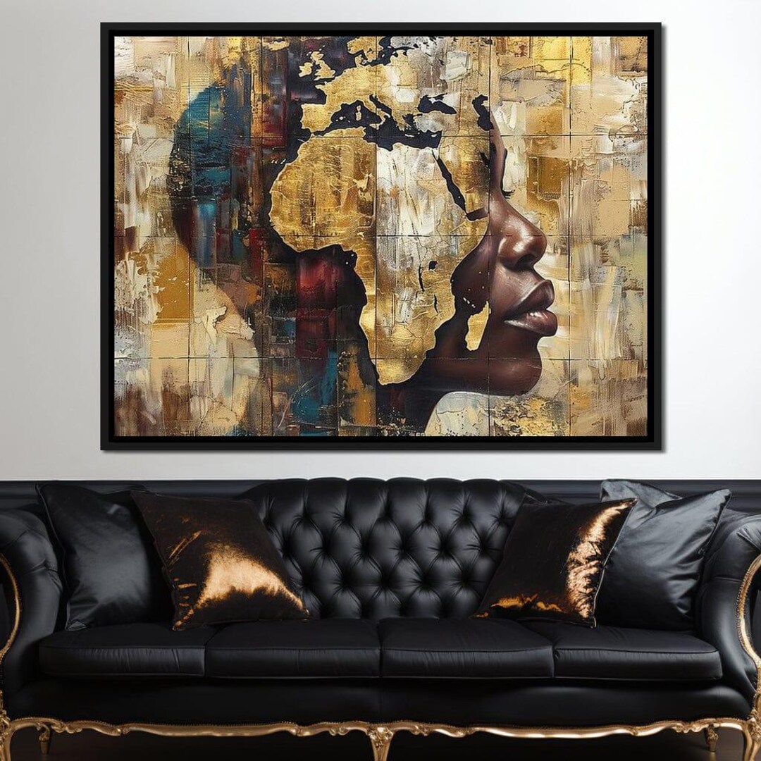 Golden Silhouette Reverie - Sakeem Gibbs | African Art | Beige Wall ...