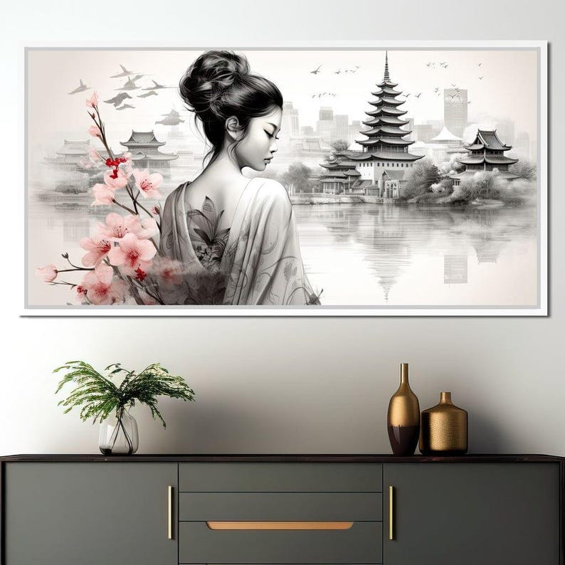 Ethereal Geisha Serenity - Geisha Nina: Elegant Wall Art | Asian Decor ...