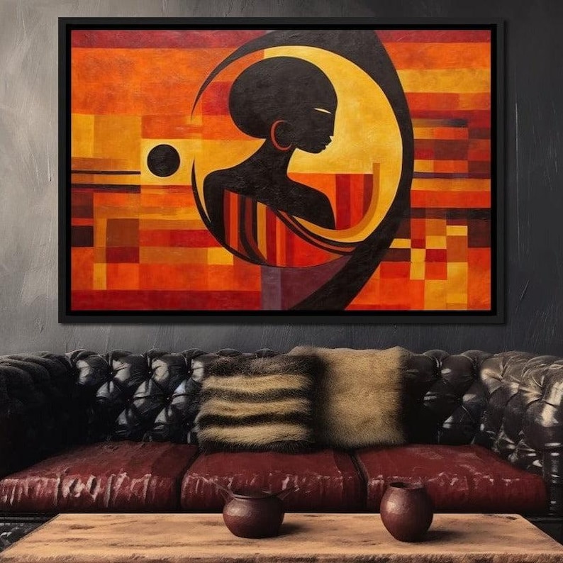 Gede - Sakeem Gibbs: African Abstract Art | Orange Yellow Gray | Modern ...