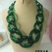 GREEN Transparent Chunky Link Oversize Necklace, Green Necklace ...