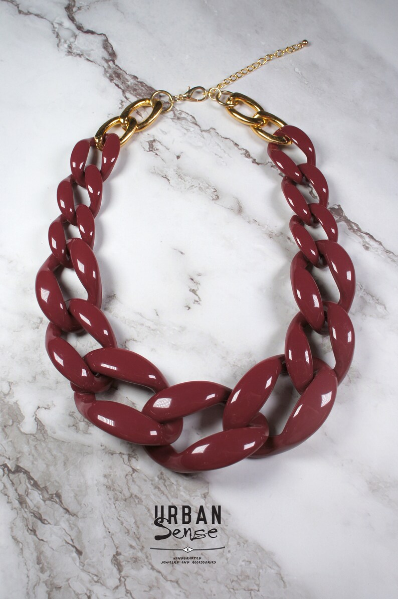 Shiney Oversized Chain Link Necklace Statement Necklace Bib - Etsy