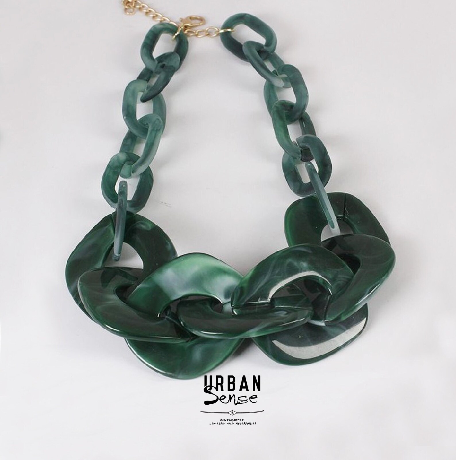 Unique Marble Pattern Oversized Chain Link Chunky Necklace - Etsy