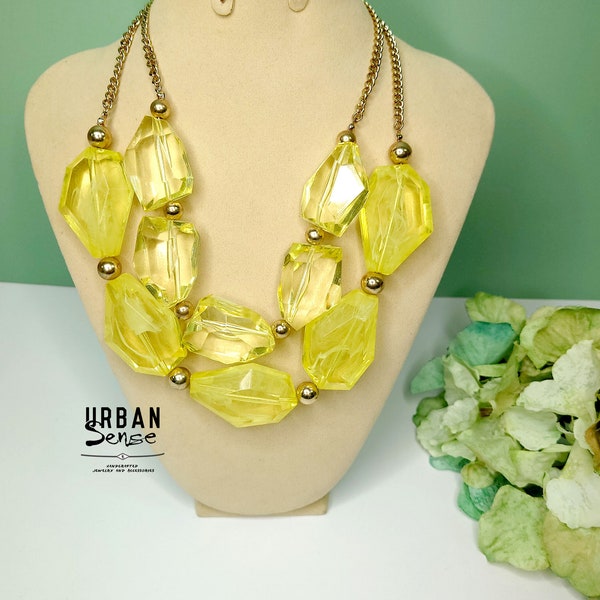 Yellow Necklace - Etsy