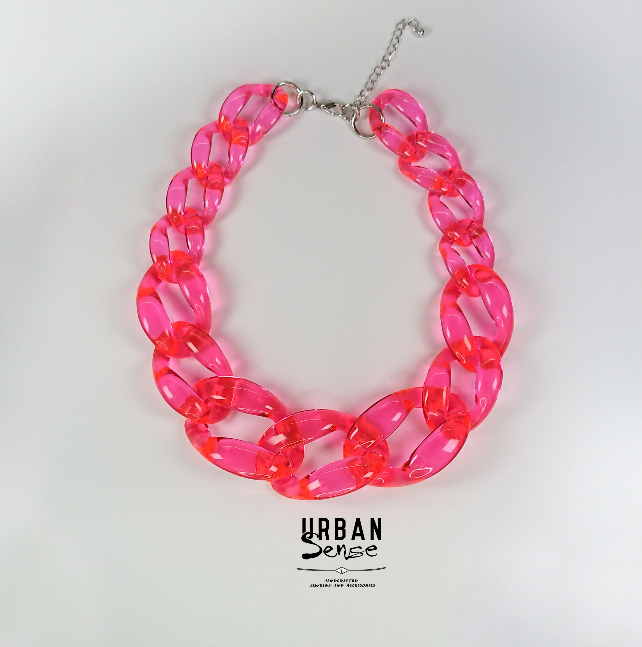 Neon Chunky Link Necklace Statement Necklace Bib Necklace - Etsy