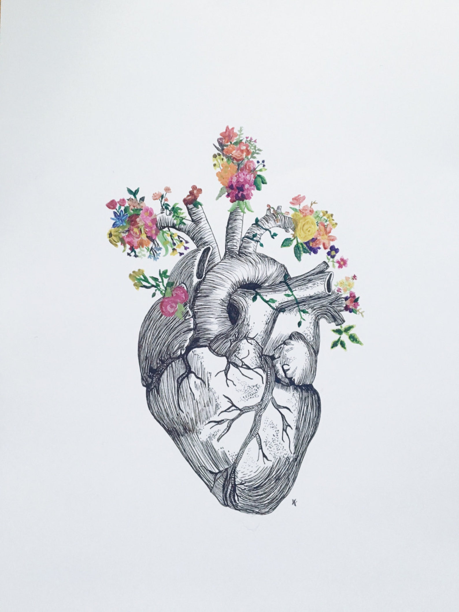 Anatomisches Herz Blumen - Etsy.de Anatomisches Herz Blumen - Etsy.de