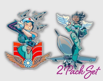 Working Women Set of 2 BIG Brushed Aluminum Stickers | Etsy