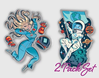 Working Women Set of 2 BIG Brushed Aluminum Stickers | Etsy