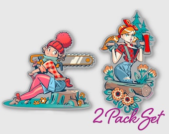 Working Women Set of 2 BIG Brushed Aluminum Stickers | Etsy