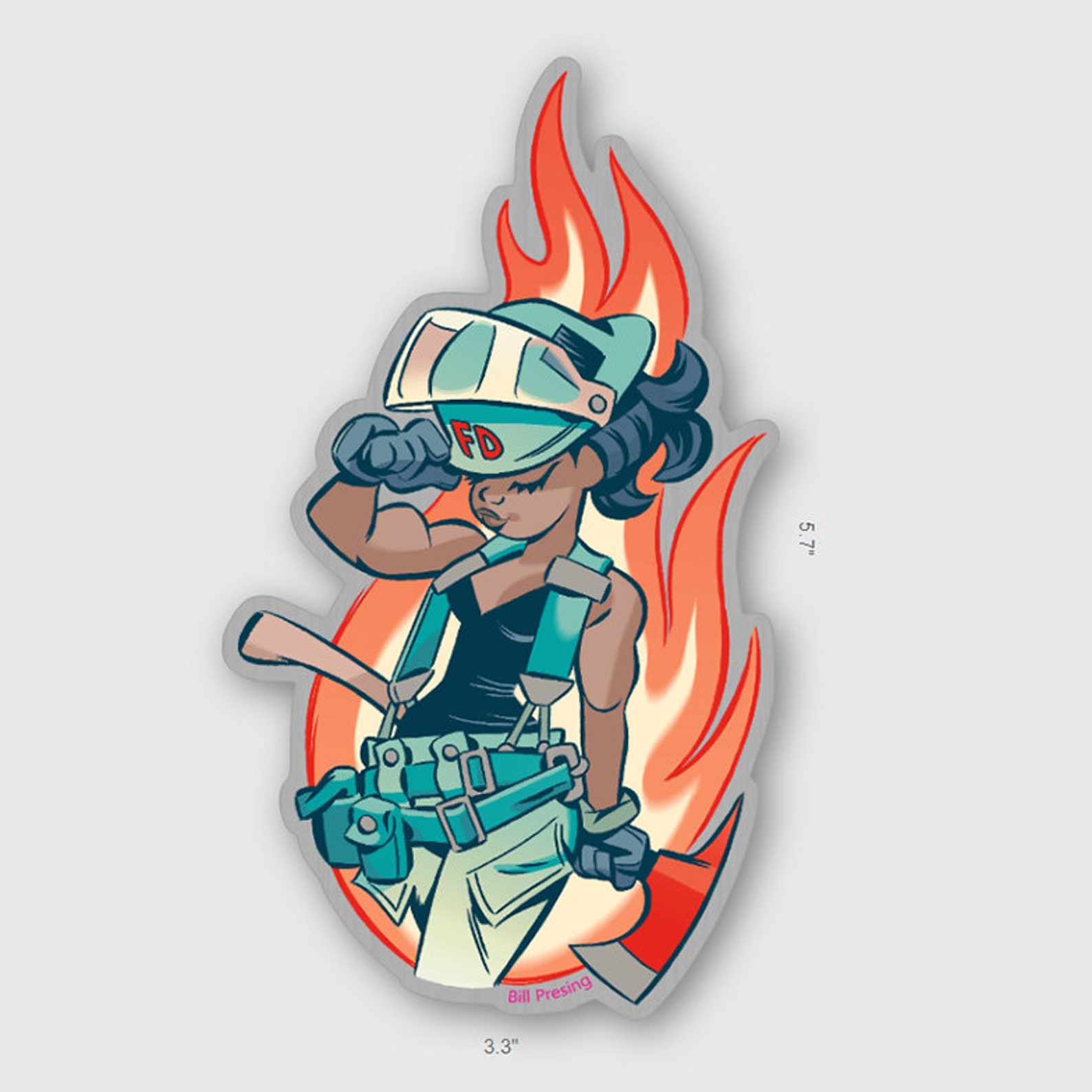 Working Women Set of 2 BIG Brushed Aluminum Stickers - Etsy