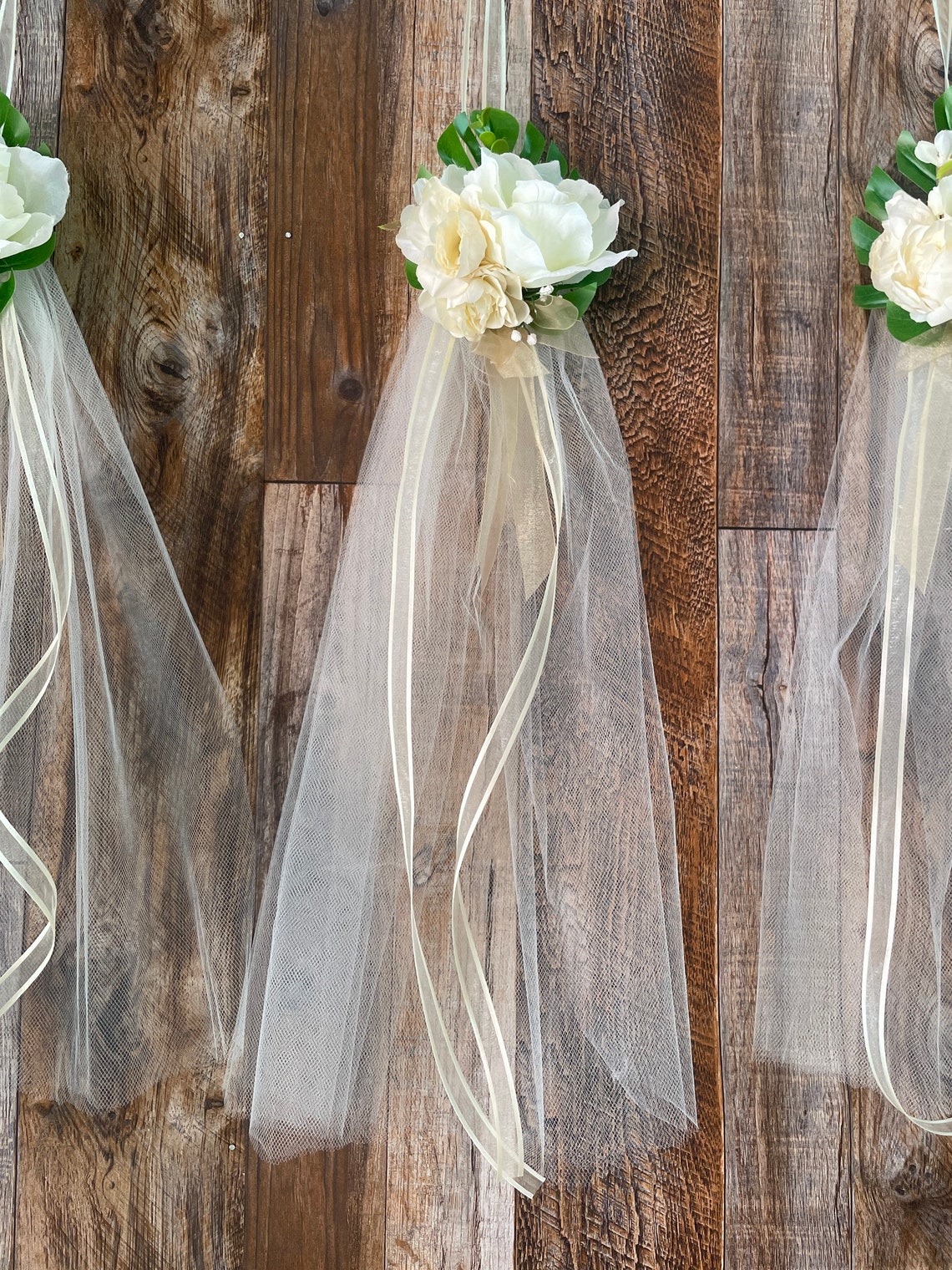 1 Wedding Pew Decoration Pew Bow Aisle Pew Flower Bow Tulle - Etsy