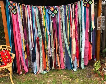 Rag Garland Curtain | Etsy