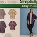 Simplicity 1108 Kimono Style Cardigan Sewing Pattern XXS-XXL S1108 - Etsy