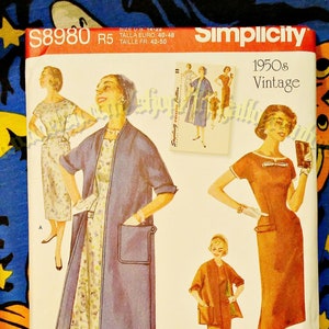 Simplicity 8980 Dress and Jacket Vintage style sewing pattern | Etsy