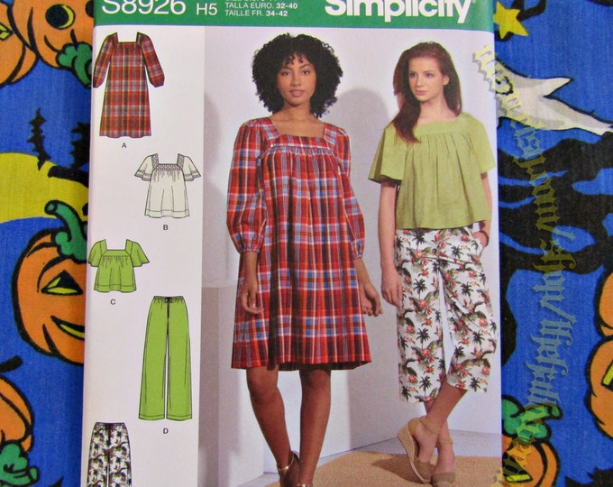 Simplicity 8926 Blouse and Pants Boho Handkerchief Top Sewing Pattern ...
