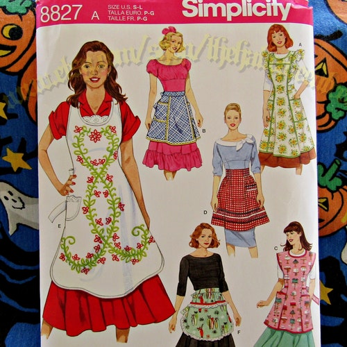 Simplicity 8827 Vintage Style Apron Sewing Pattern Adult Sizes - Etsy