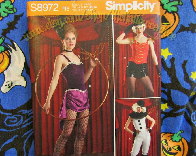Simplicity S8972 Corset Skirt Burlesque Dance Costume Sewing Pattern ...