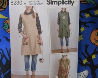 Simplicity 9409 Apron Dress Smock Sewing Pattern Sizes XS-XL S8816 9409 ...