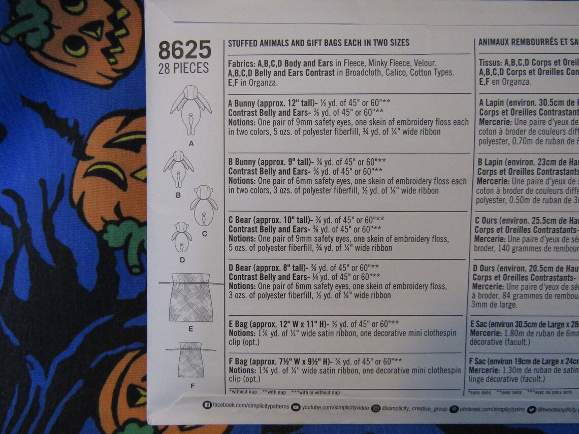 Simplicity 8625 Plushies Stuffed Animal Sewing Patterns Bears - Etsy