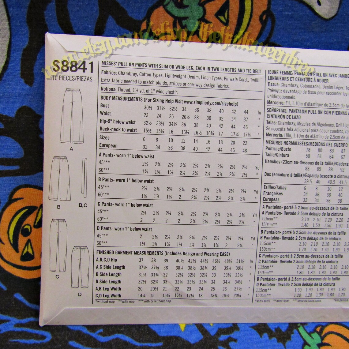 Simplicity 8841 Pant Slacks Sewing Pattern Perfect Wardrobe | Etsy