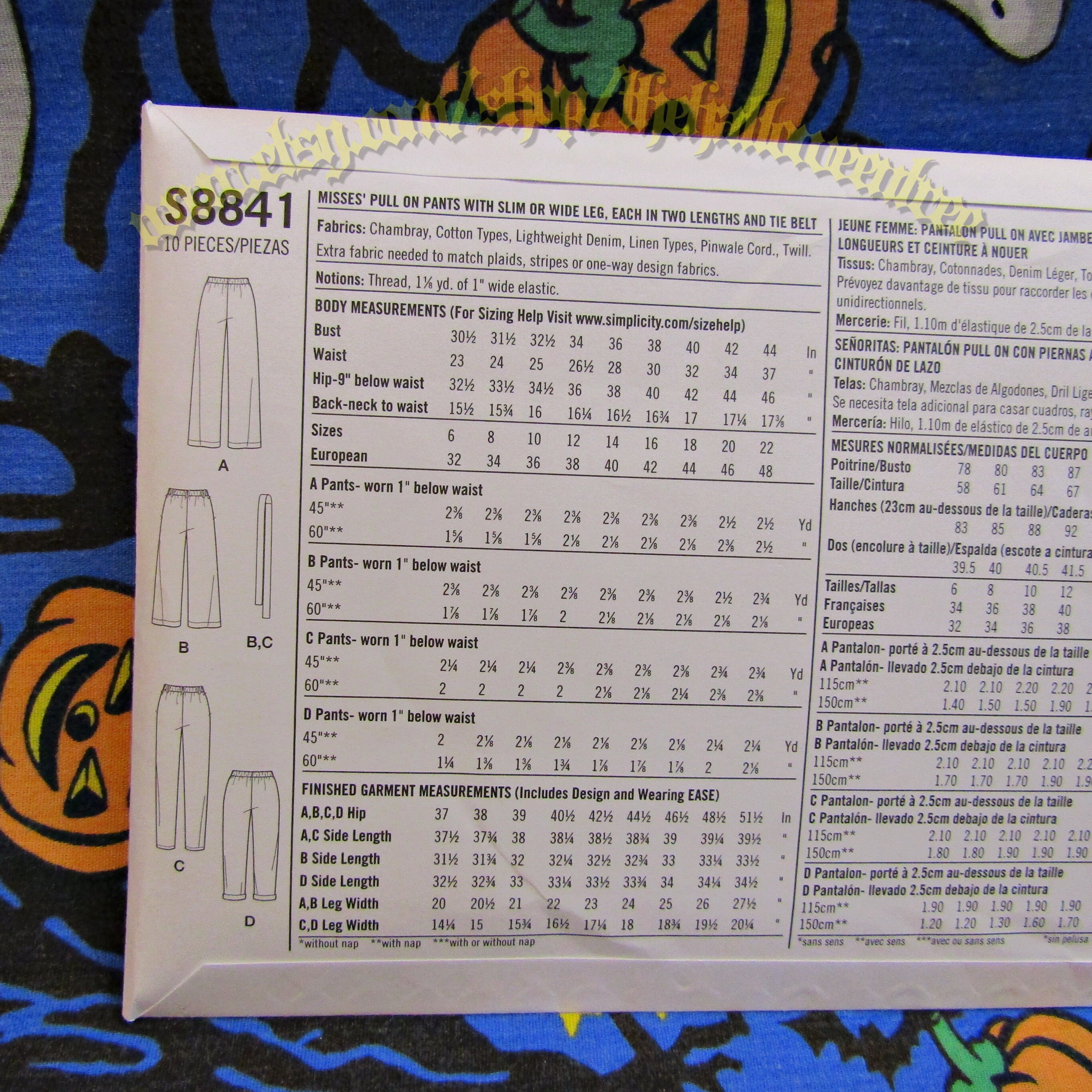 Simplicity 8841 Pant Slacks Sewing Pattern Perfect Wardrobe | Etsy
