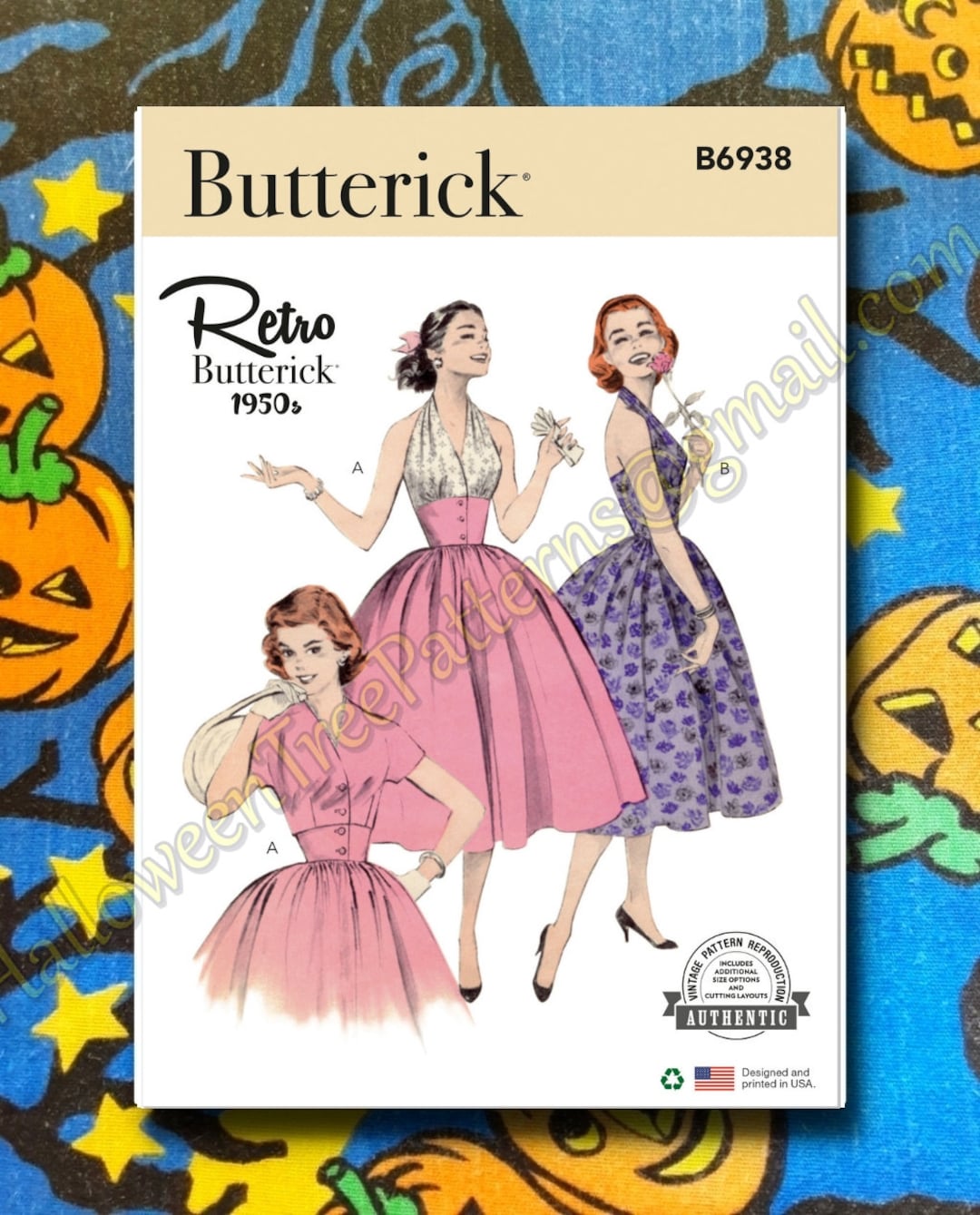 Butterick B6938 Vintage Style Party Dress Sewing Pattern Sizes 6-14 50s ...
