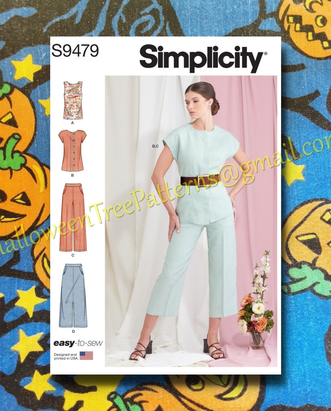 Simplicity 9479 Tops and Pants Capris Wide Leg Sewing Pattern Sizes 6 ...