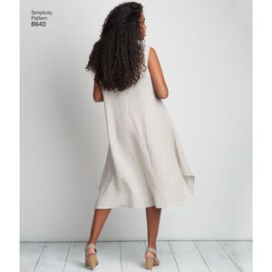 Simplicity 8640 Simple Lagenlook Tunic House Dress Handkerchief Sewing ...