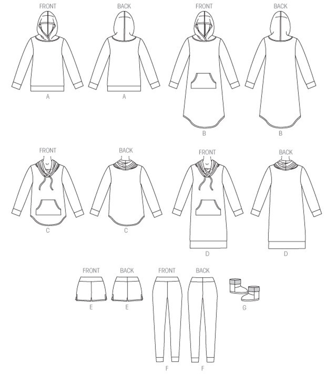 Simplicity 9210 Hooded Pajamas and Slippers Sewing Pattern - Etsy