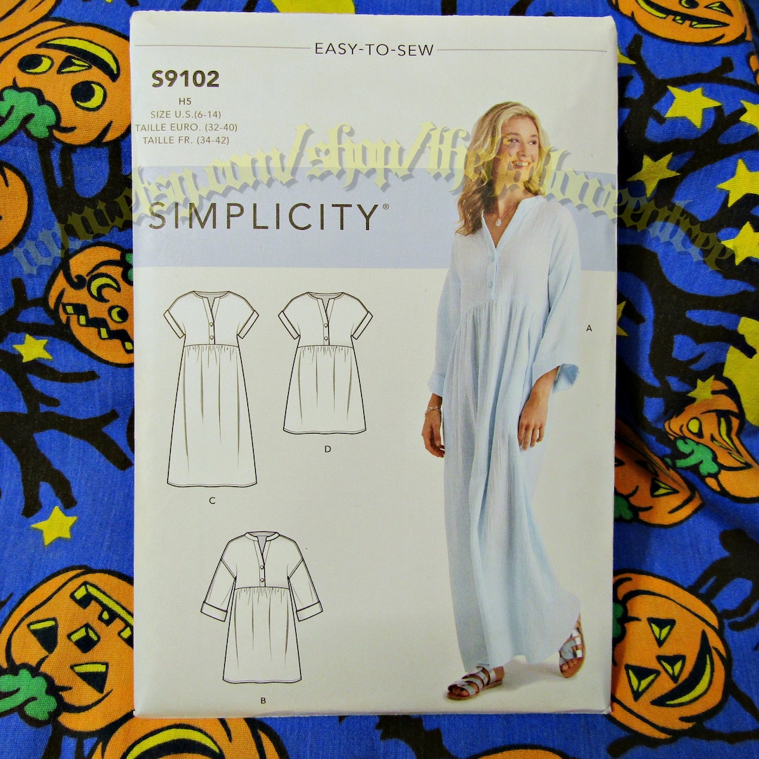 Simplicity 9102 Caftan Summer House Dress Sewing Pattern Sizes 6-14 ...