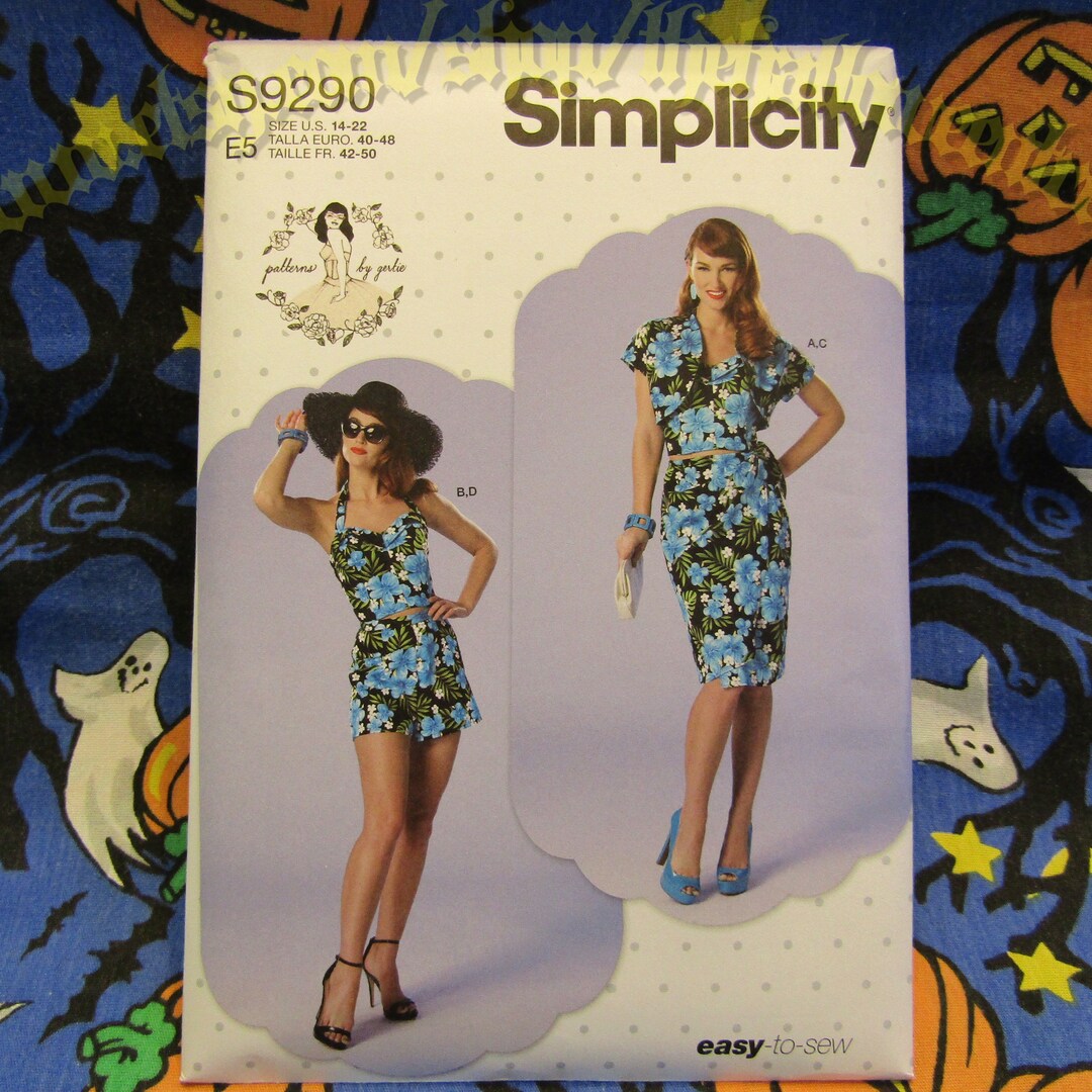 Simplicity 9290 Vintage Style Bathing Dress Bustier Bolero Sarong ...