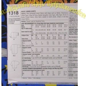 Simplicity 9124 Kimono Cardigan Sewing Pattern XXS-XXL S9124 1318 - Etsy