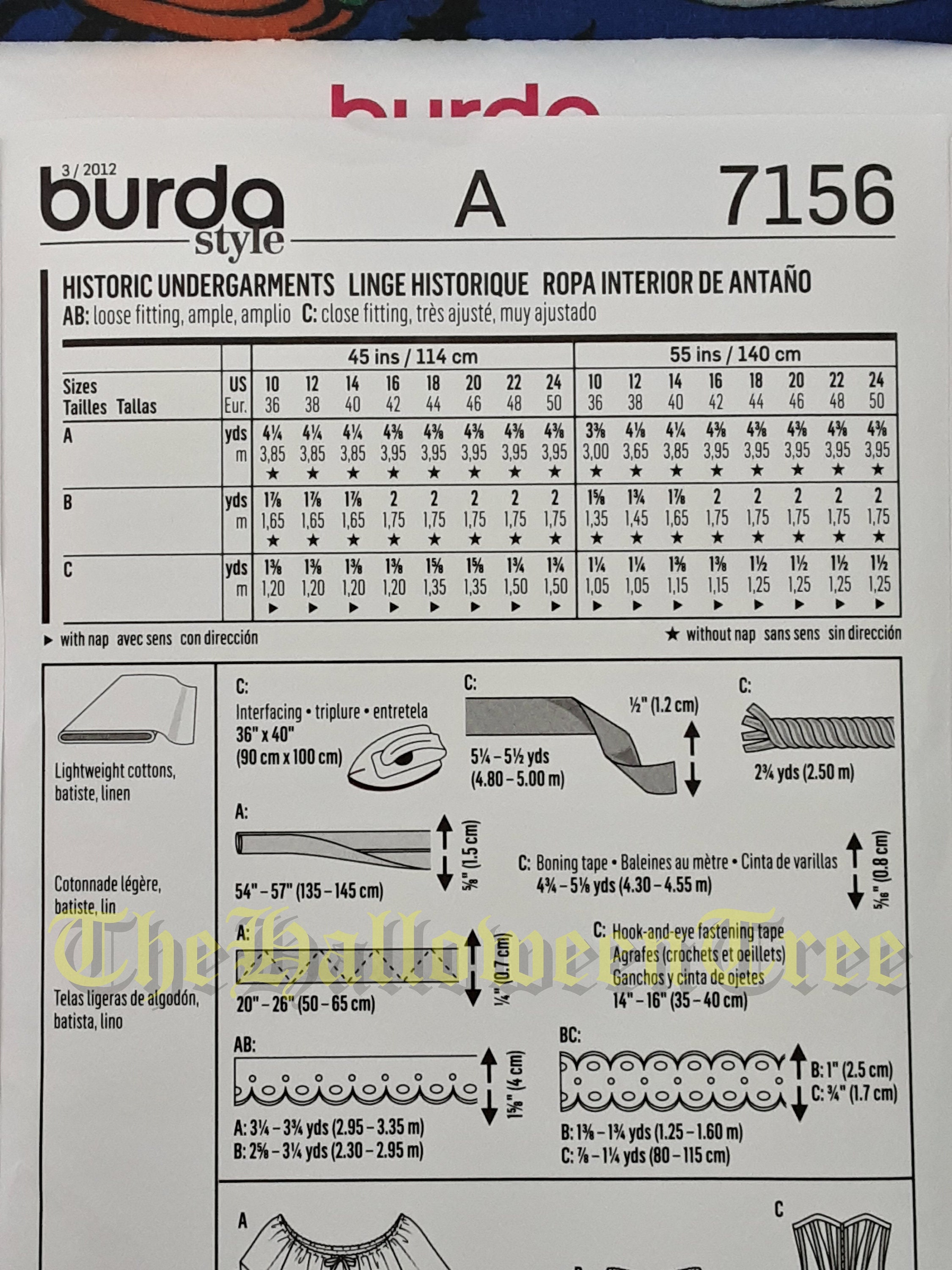 Burda Style 7156 Historical Undergarments Sewing Pattern B7156 - Etsy