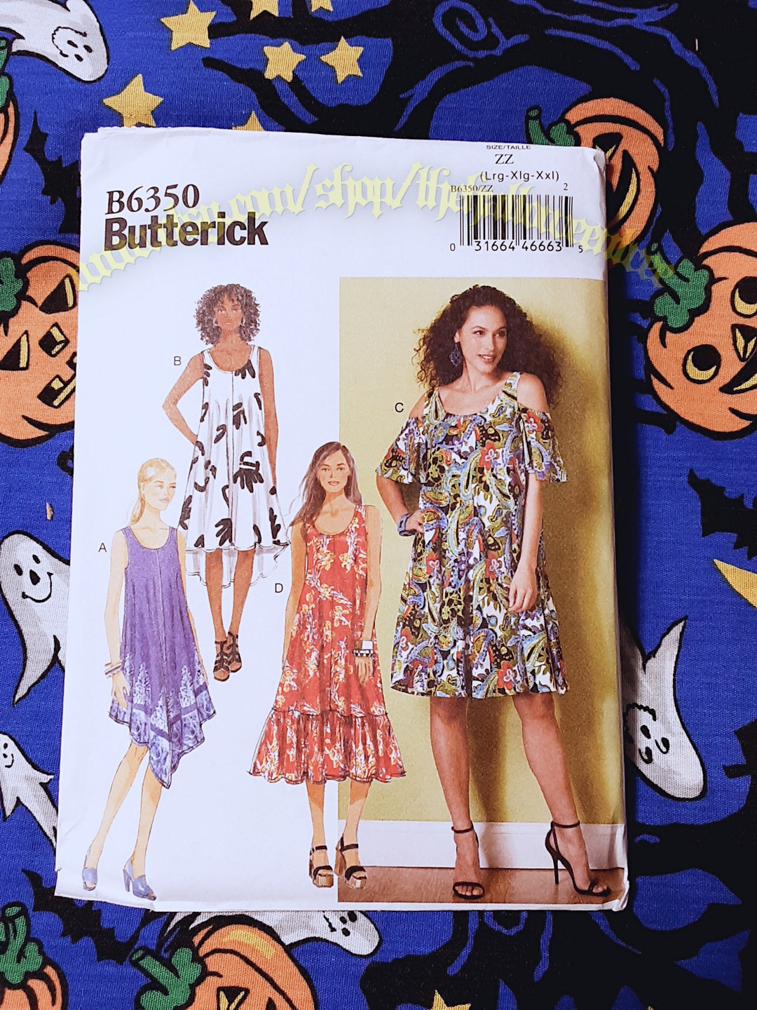 Butterick 6350 Cold Shoulder Handkerchief Dress Sewing Pattern Sizes L ...